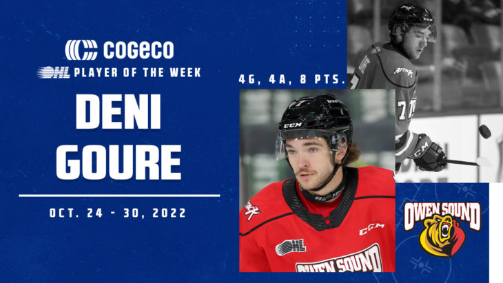 Attack’s Deni Goure named Cogeco OHL Player of the Week – Ontario ... Attack’s Deni Goure named Cogeco OHL Player of the Week – Ontario ...