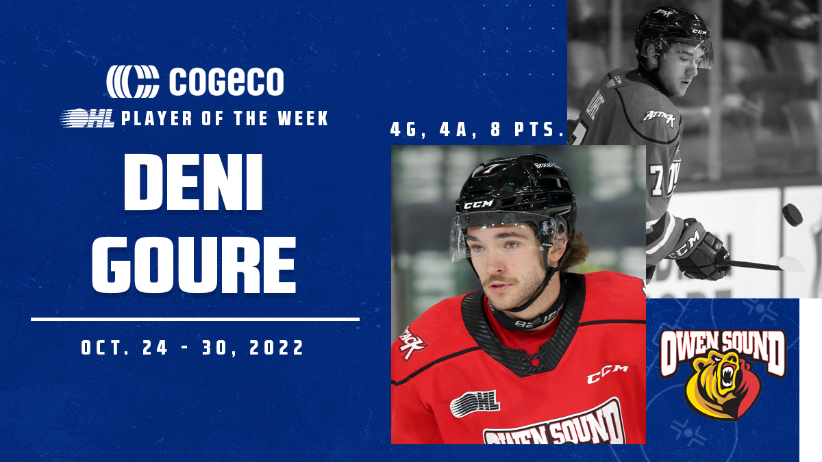 Attack's Deni Goure named Cogeco OHL Player of the Week - Ontario ... Attack's Deni Goure named Cogeco OHL Player of the Week - Ontario ...