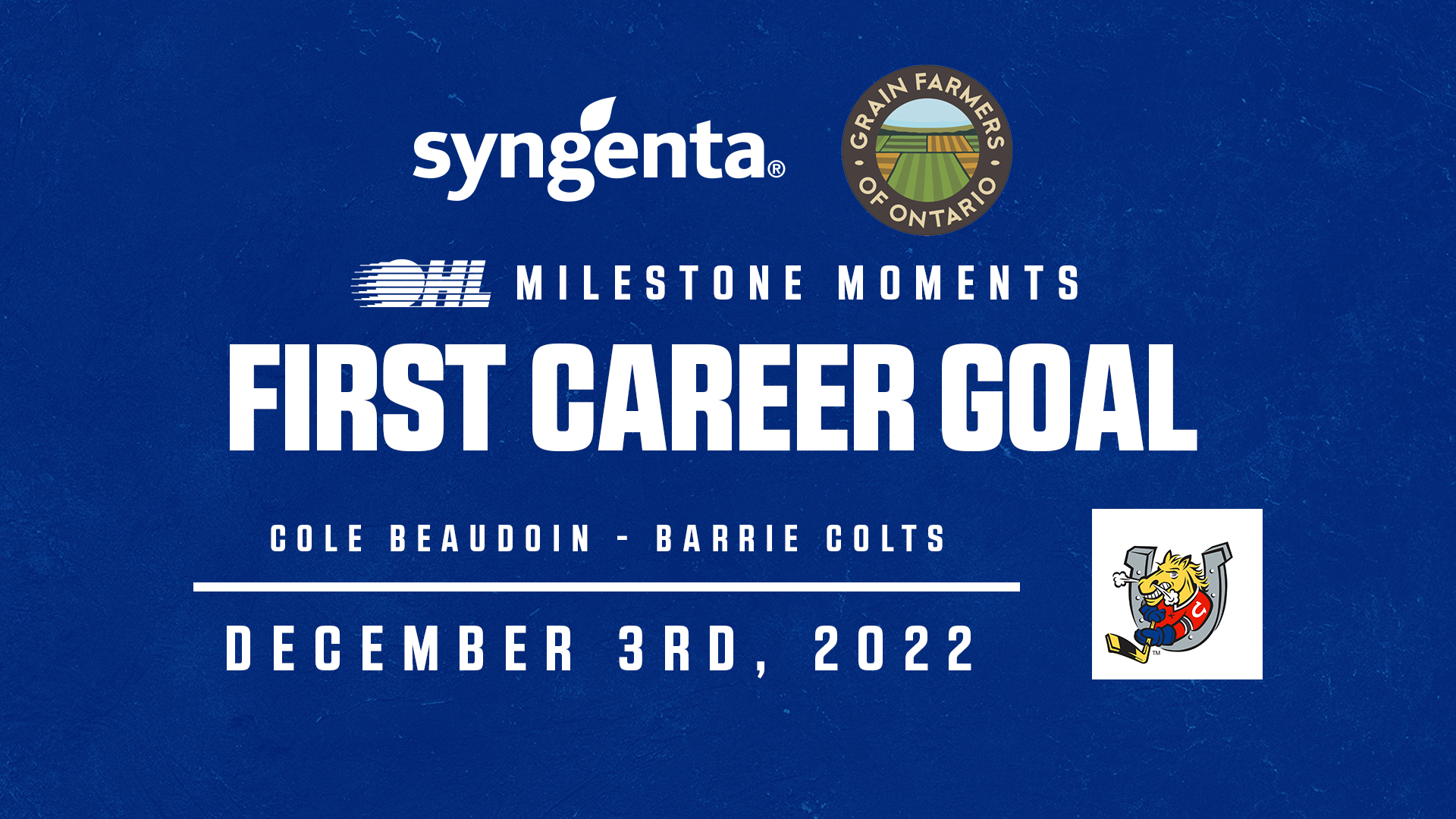 OHL Milestone | Cole Beaudoin | First Career Goal - Ontario Hockey League