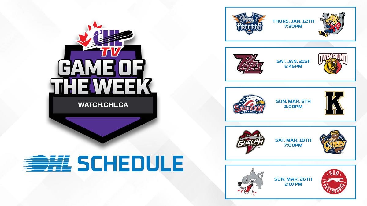 Canadian Hockey League announces CHL TV Game of the Week broadcast ...