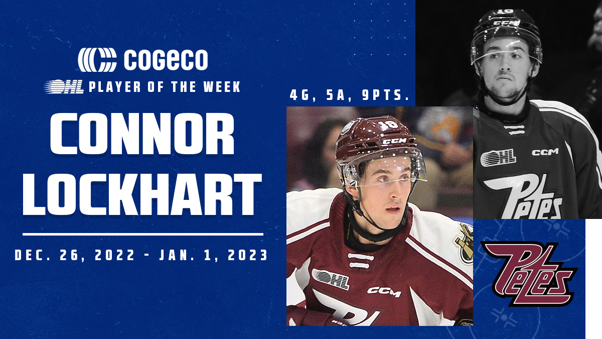 Petes' Connor Lockhart named Cogeco OHL Player of the Week - Ontario ...