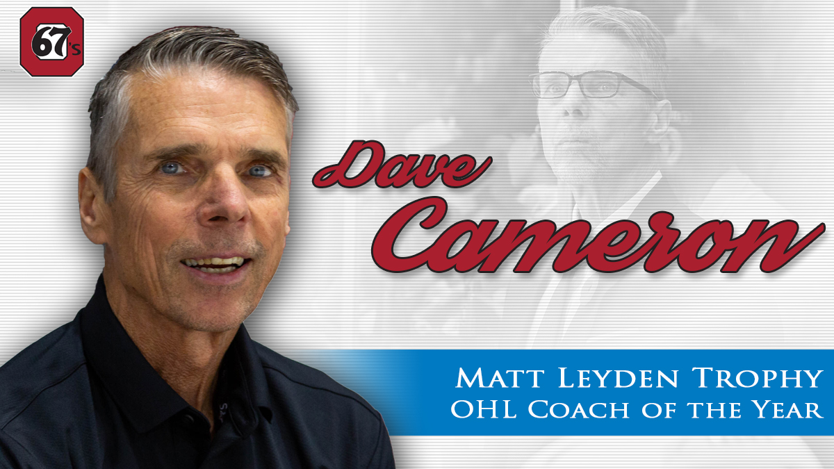 67's' Cameron earns Matt Leyden Trophy as OHL Coach of the Year ...