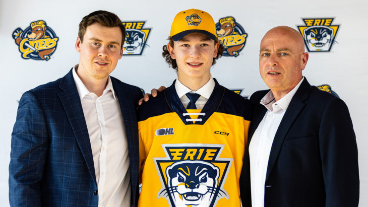 Matthew Schaefer meets the media in Erie – Ontario Hockey League
