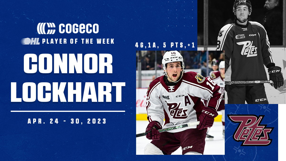 Petes’ Connor Lockhart named Cogeco OHL Player of the Week - Ontario ...