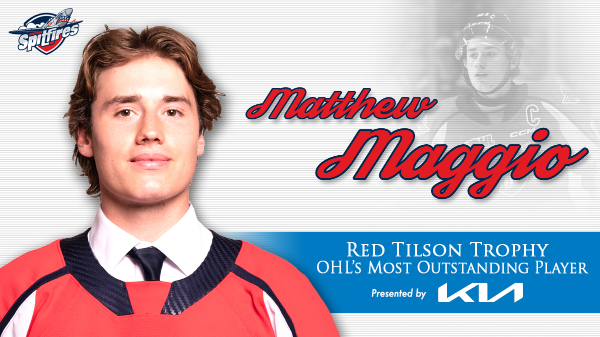 Spitfires' Maggio awarded Red Tilson Trophy as OHL's Most Outstanding ...