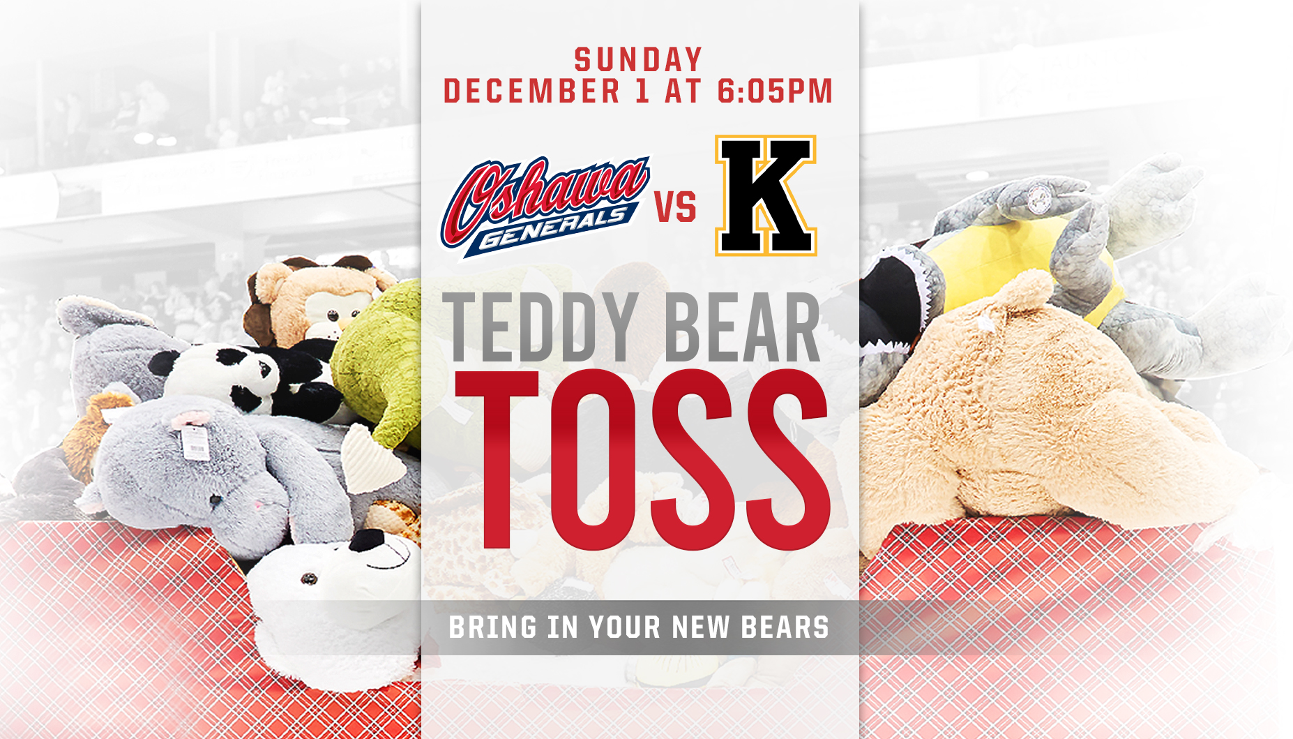 22nd Annual Teddy Bear Toss This Sunday vs. Kingston - Oshawa Generals