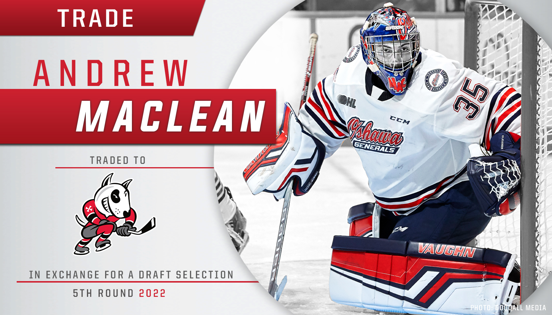 Generals Trade Goaltender Andrew MacLean to the Niagara IceDogs in ...