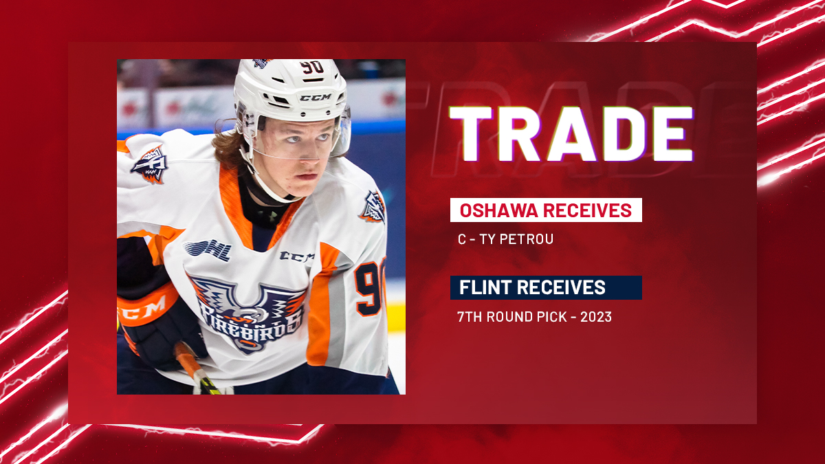 Generals acquire Ty Petrou from Firebirds - Oshawa Generals