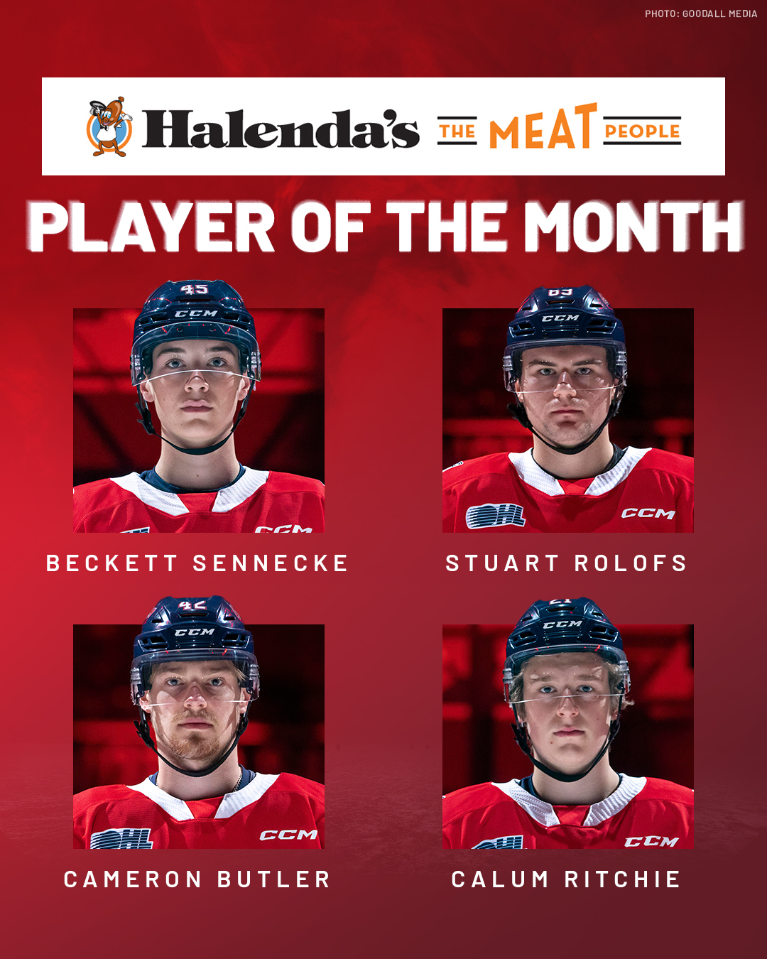 Halenda's Player of the Month voting now open - Oshawa Generals