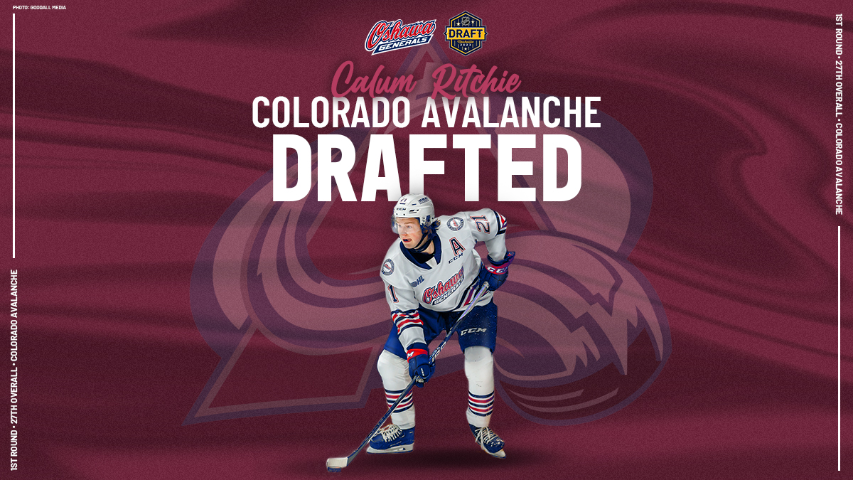 Calum Ritchie taken 27th overall by Colorado - Oshawa Generals Calum Ritchie taken 27th overall by Colorado - Oshawa Generals