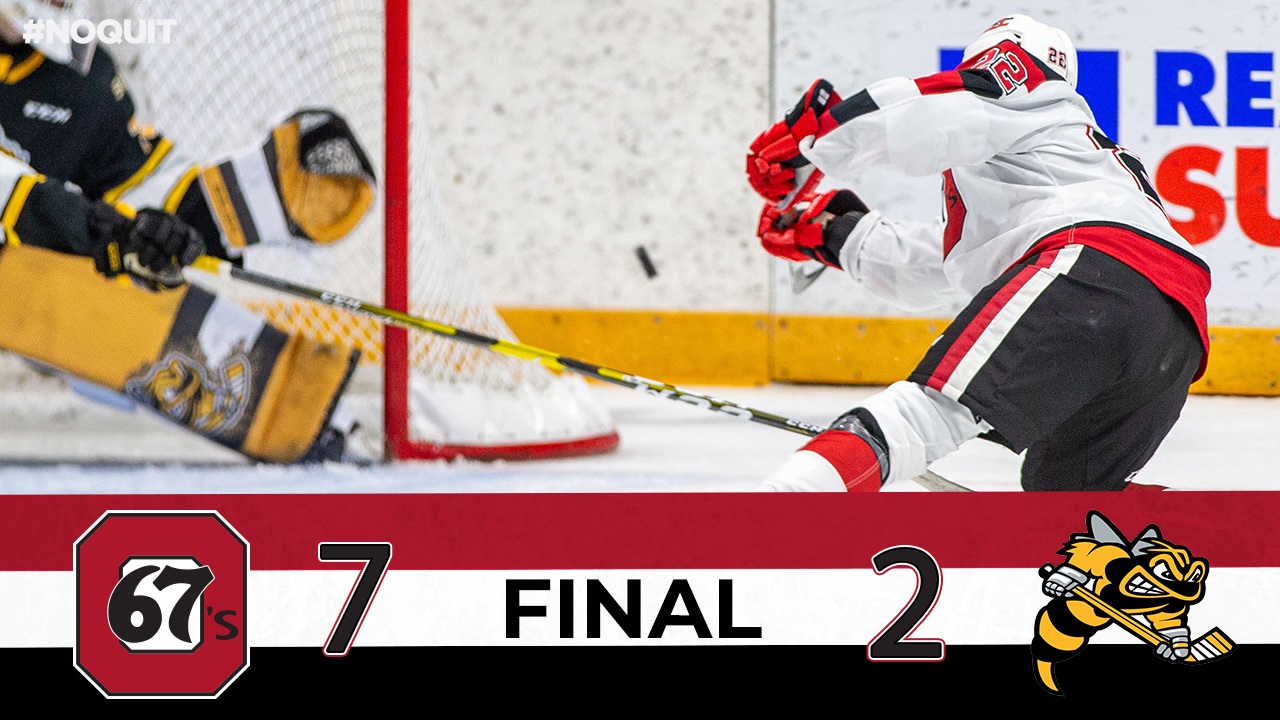 67’s treat their fans to a 7-2 win at the Lansdowne Fright game ...