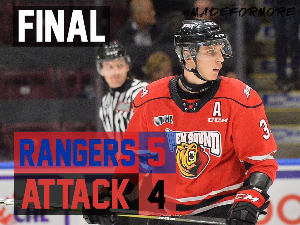 Rangers Top Attack 5-4 In Shootout - Owen Sound Attack