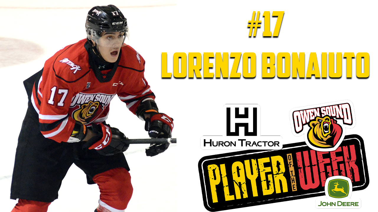 Lorenzo Bonaiuto Named Huron Tractor Player of the Week - Owen Sound Attack
