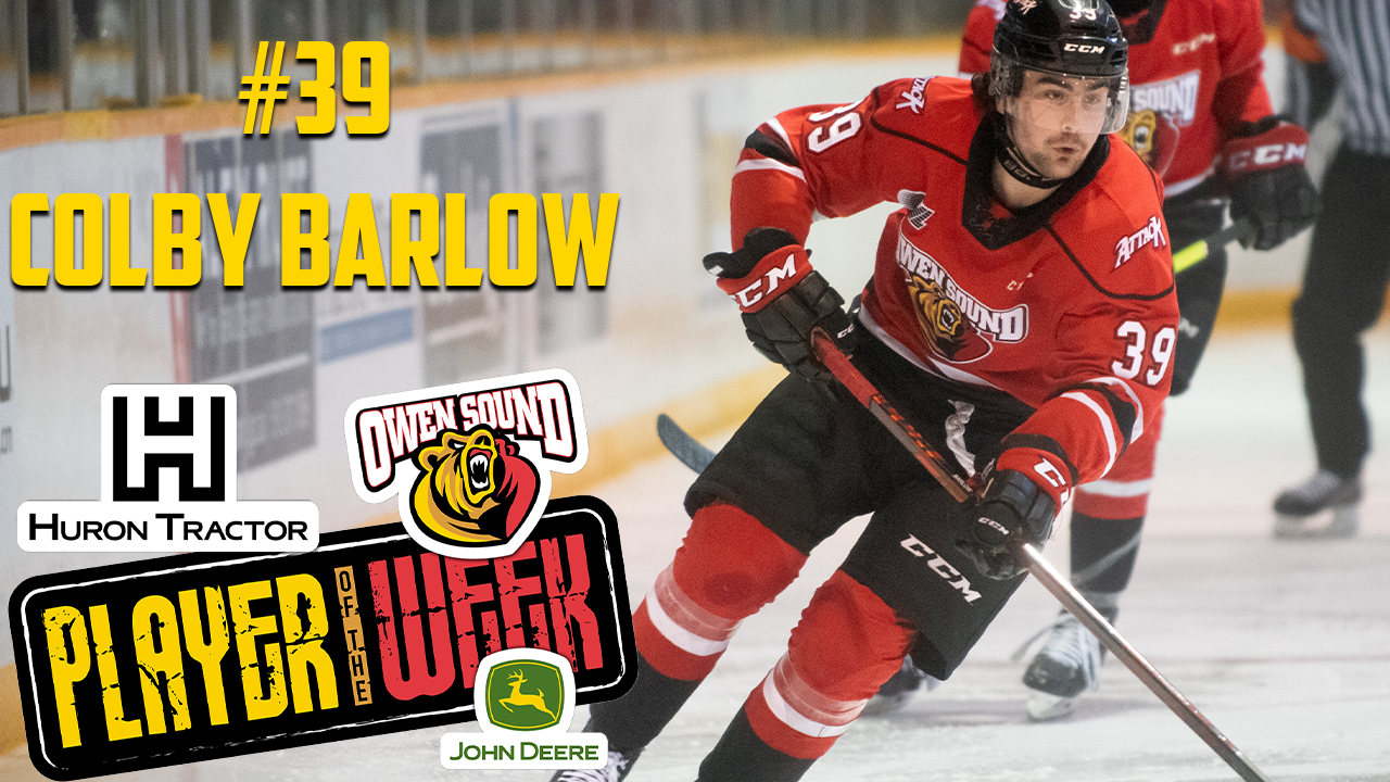 Colby Barlow Named Huron Tractor Player of the Week - Owen Sound Attack