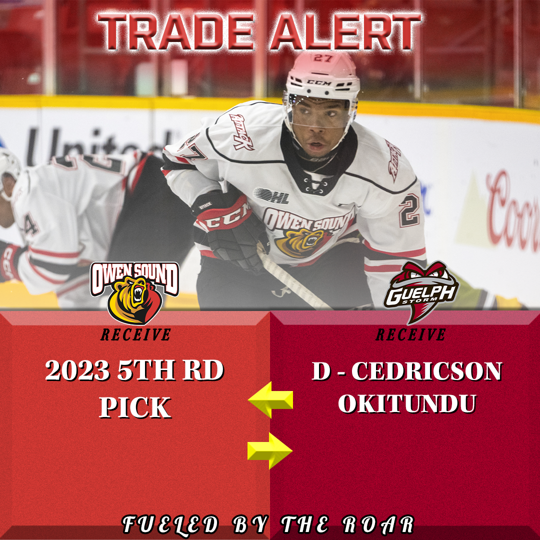 Attack Trade Okitundu to Storm - Owen Sound Attack