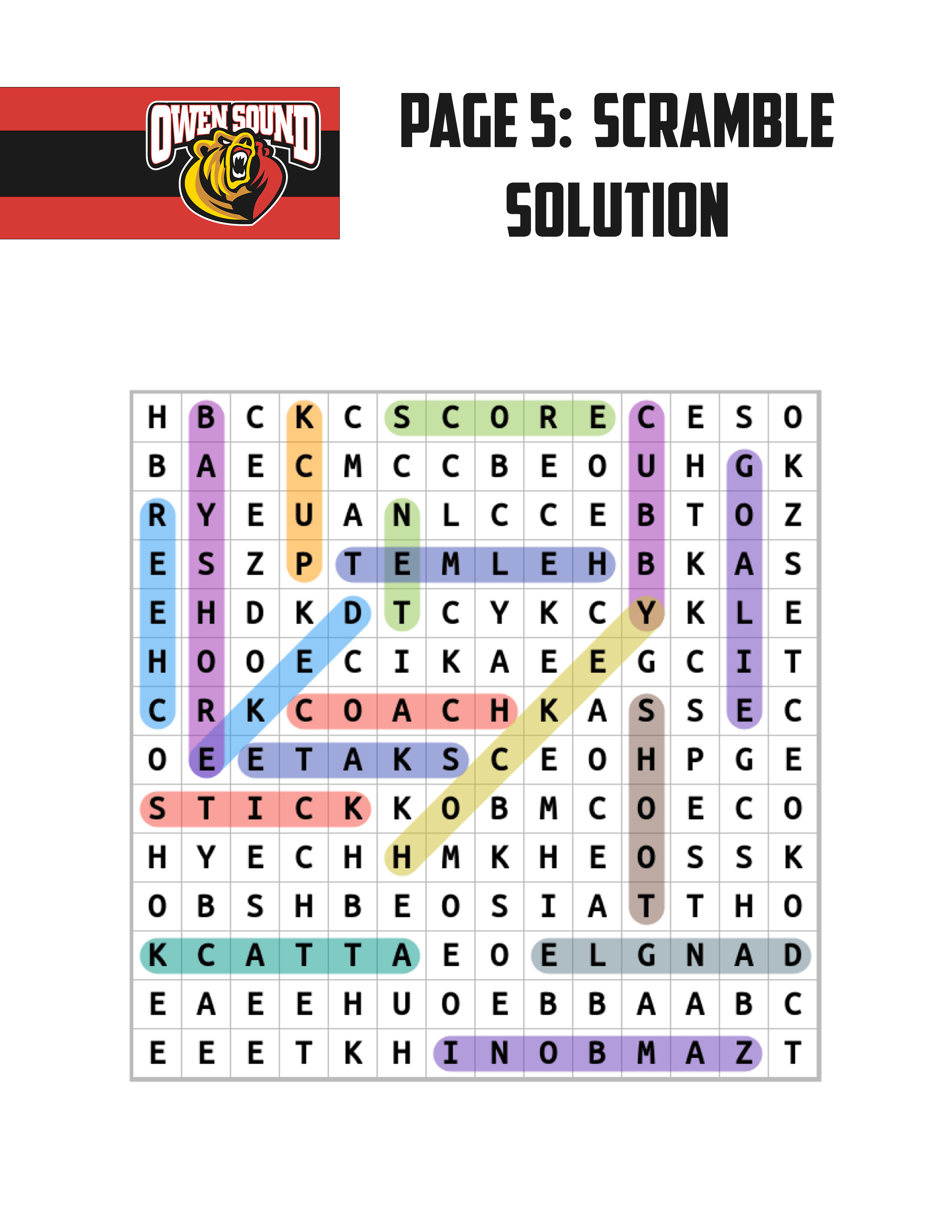 Kids Workbook - Owen Sound Attack