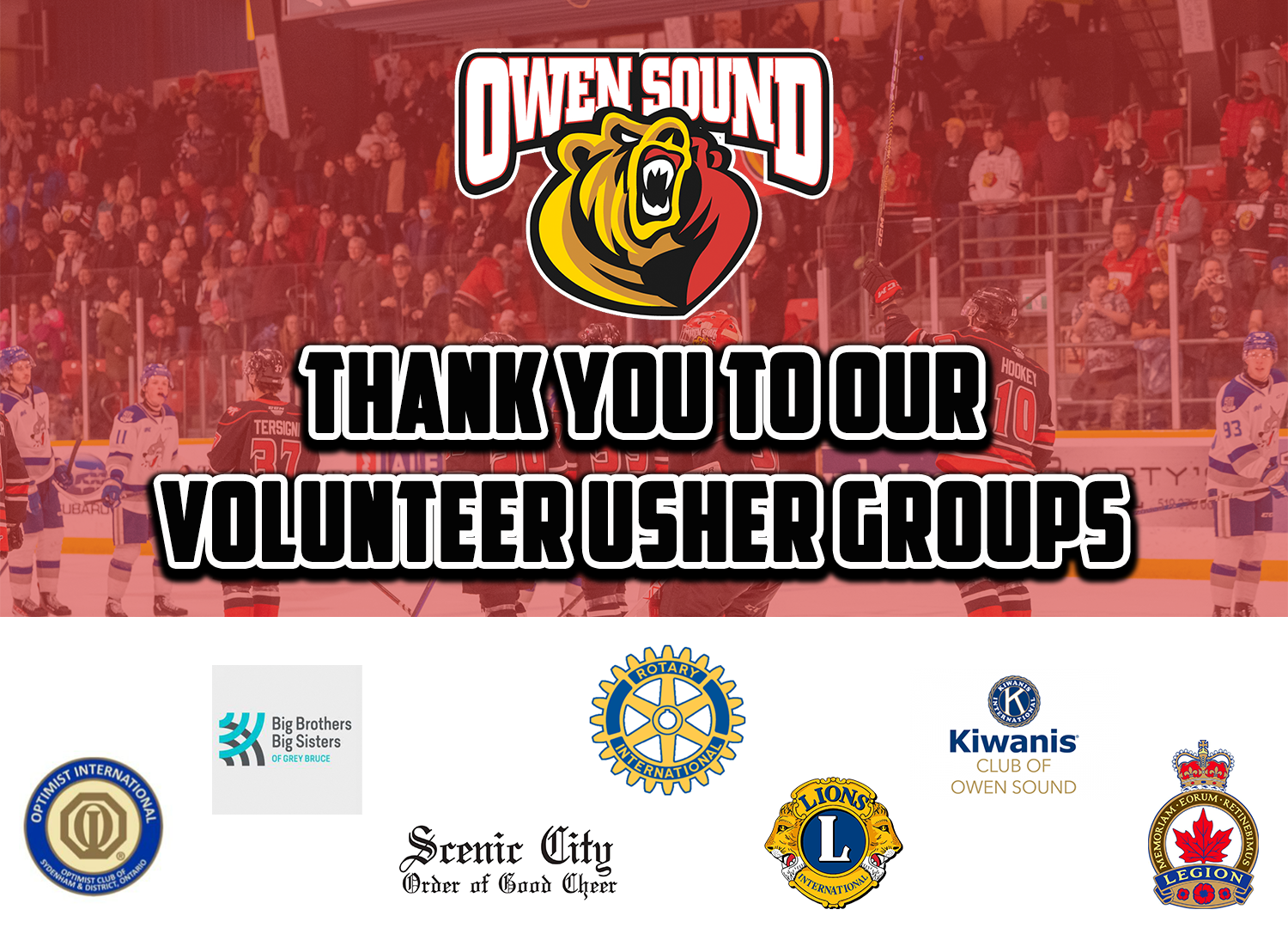 Attack Give Back to Volunteer Usher Community Groups - Owen Sound Attack