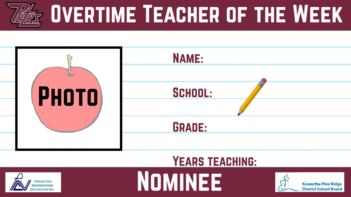Overtime Teacher Program - Peterborough Petes