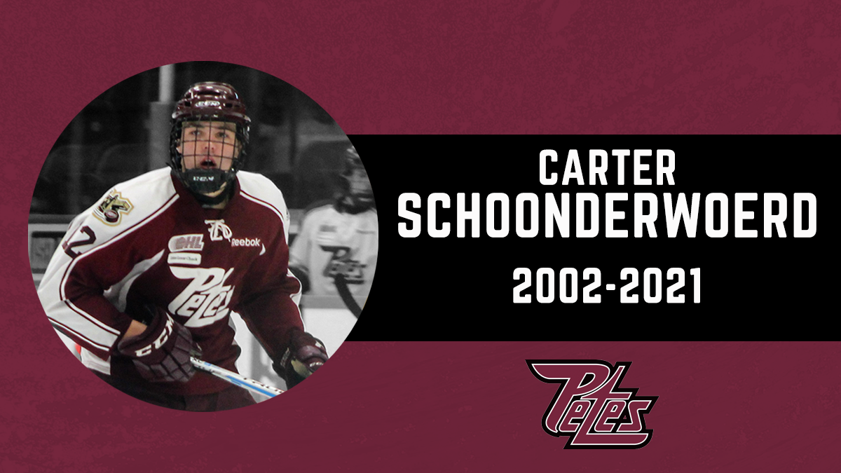 Petes Mourn the Passing of Carter Schoonderwoerd - Peterborough Petes