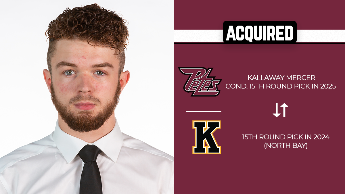 Petes Acquire Forward Kallaway Mercer from the Kingston Frontenacs ...