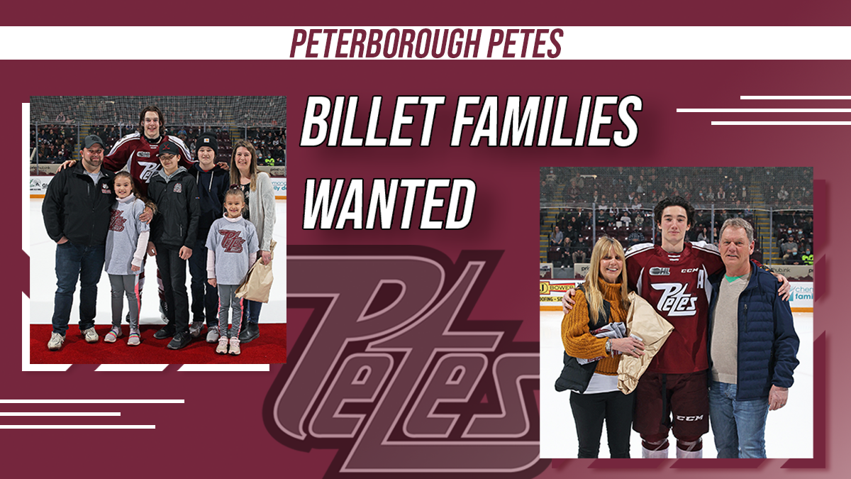 Petes Looking for Billet Families for 2022-2023 Season - Peterborough Petes