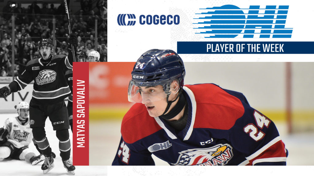 Spirit's Matyas Sapovaliv named Cogeco OHL Player of the Week - Saginaw ... Spirit's Matyas Sapovaliv named Cogeco OHL Player of the Week - Saginaw ...
