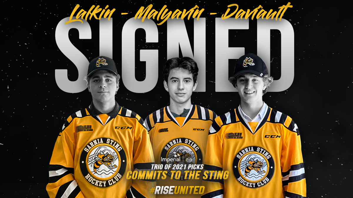 Three 2021 Draft Selections Commit to Sting - Sarnia Sting