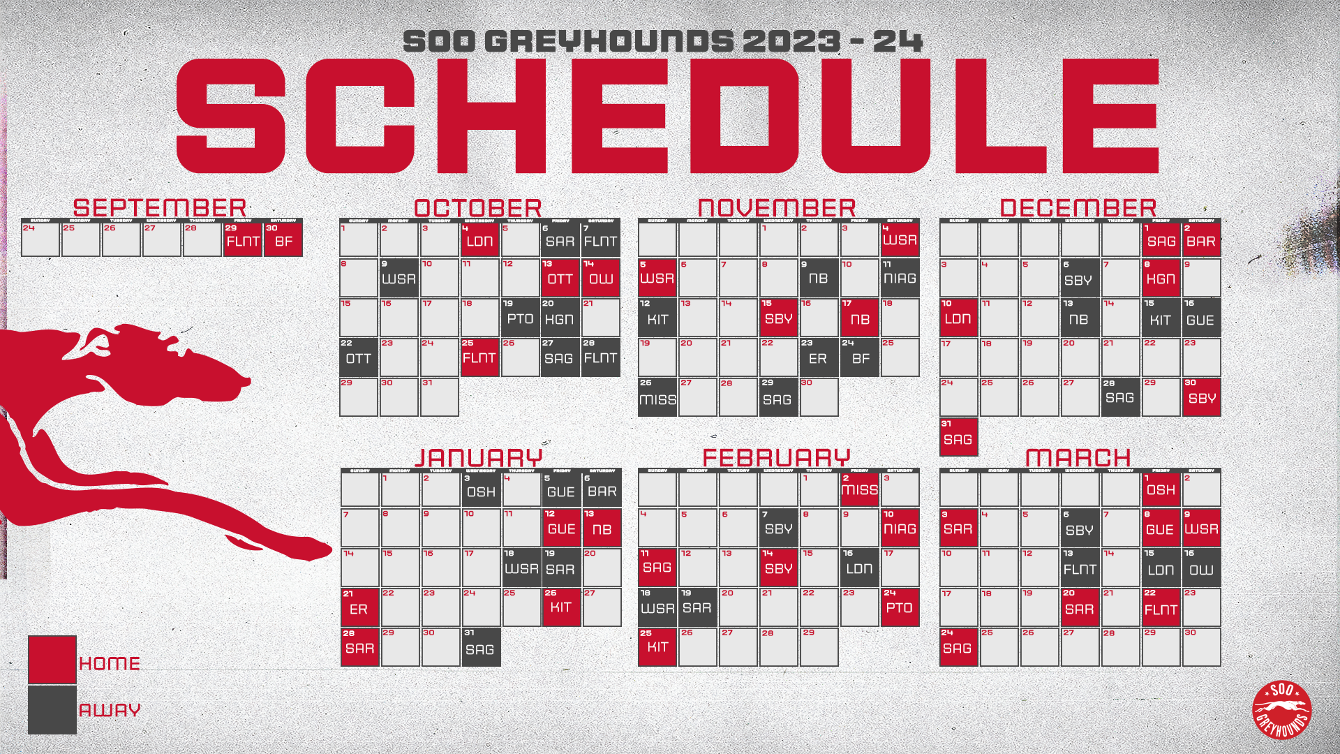 OHL Announces 2023-24 Regular Season Schedule - Soo Greyhounds