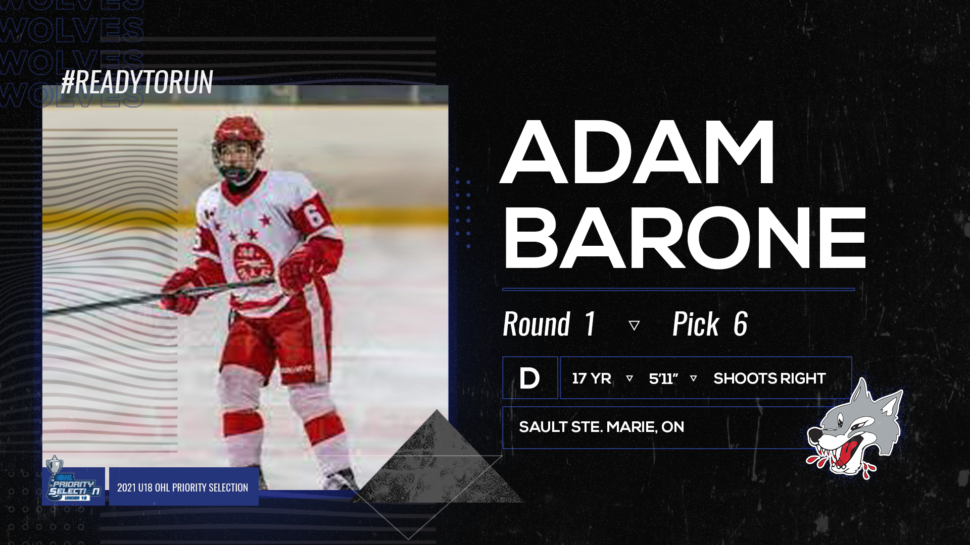 Get to Know 6th Overall U-18 Draft Selection, Adam Barone - Sudbury Wolves