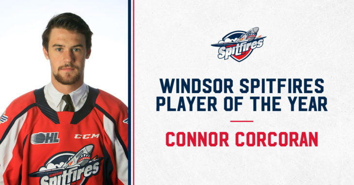 Windsor Spitfires Player of the Year – CONNOR CORCORAN - Windsor Spitfires