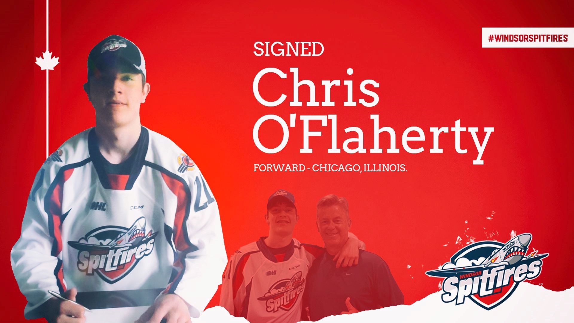 Spitfires Sign 2021 Fourth Rounder Chris O’Flaherty to a Standard Player Agreement - Windsor ...
