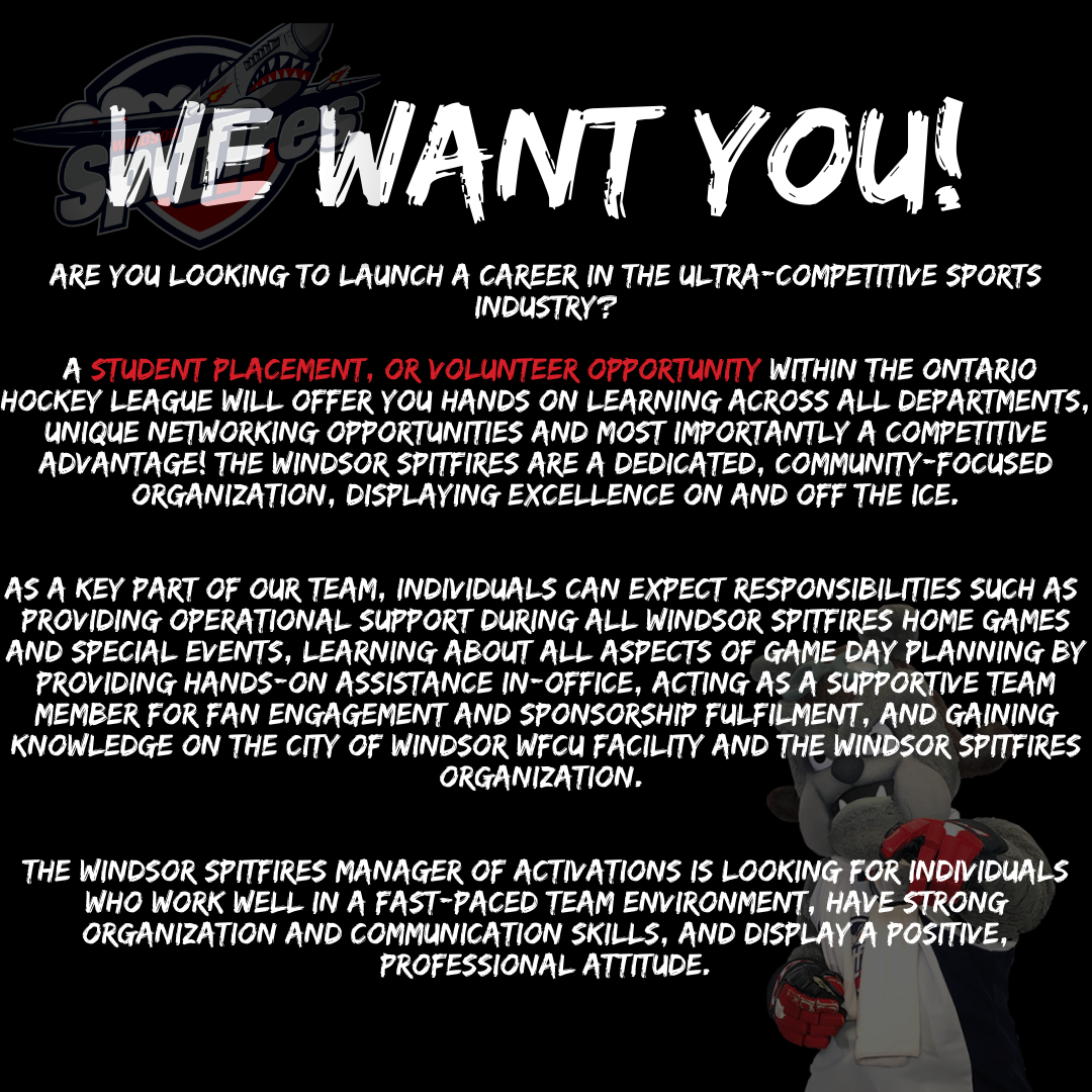WE WANT YOU! - Windsor Spitfires