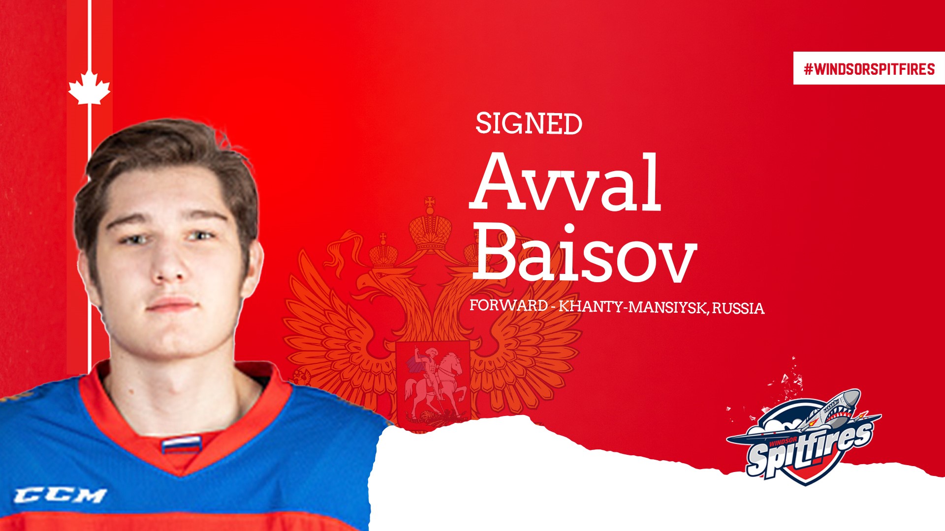 Spitfires Sign 2021 Import Draft Pick Avval Baisov to an OHL Standard ...