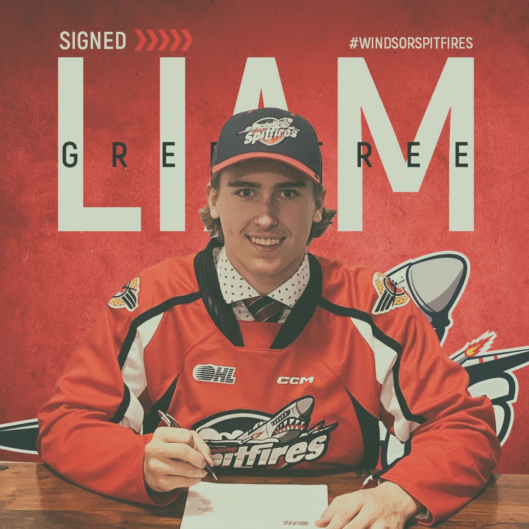 Spitfires Sign 2nd Round Pick Liam Greentree to an OHL Standard Player Agreement - Windsor Spitfires