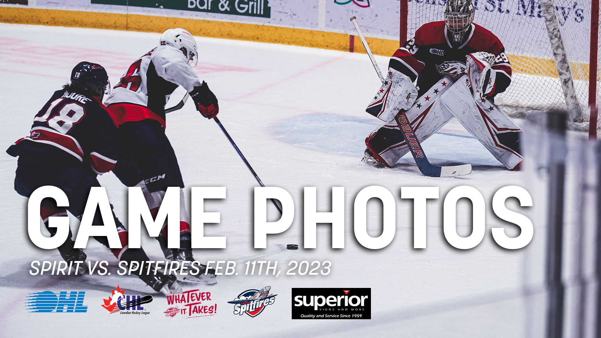 Game Photos presented by Superior Signs. Feb 11th 2023 - Windsor Spitfires