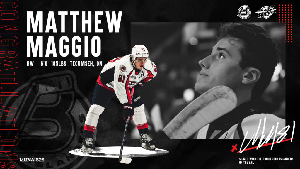 Matthew Maggio signs amateur tryout agreement with Bridgeport Islanders ...